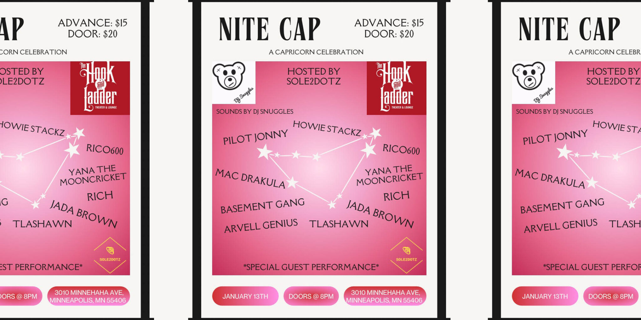 NITE CAP ~ A Capricorn Celebration Hosted by SOLE2DOTZ - The Hook and ...