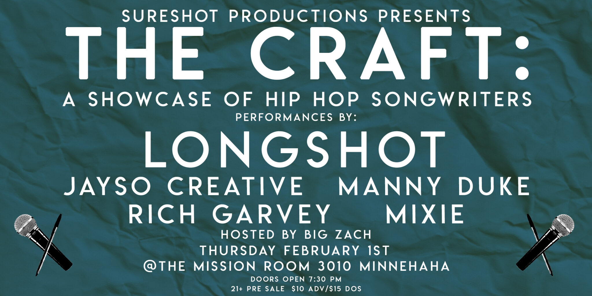 The Craft :: A Showcase of Hip Hop Songwriters :: Longshot | Jayso Creative | Rich Garvey ...